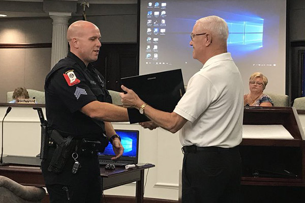 Bower recognized for continuous support of officer's National Guard ...