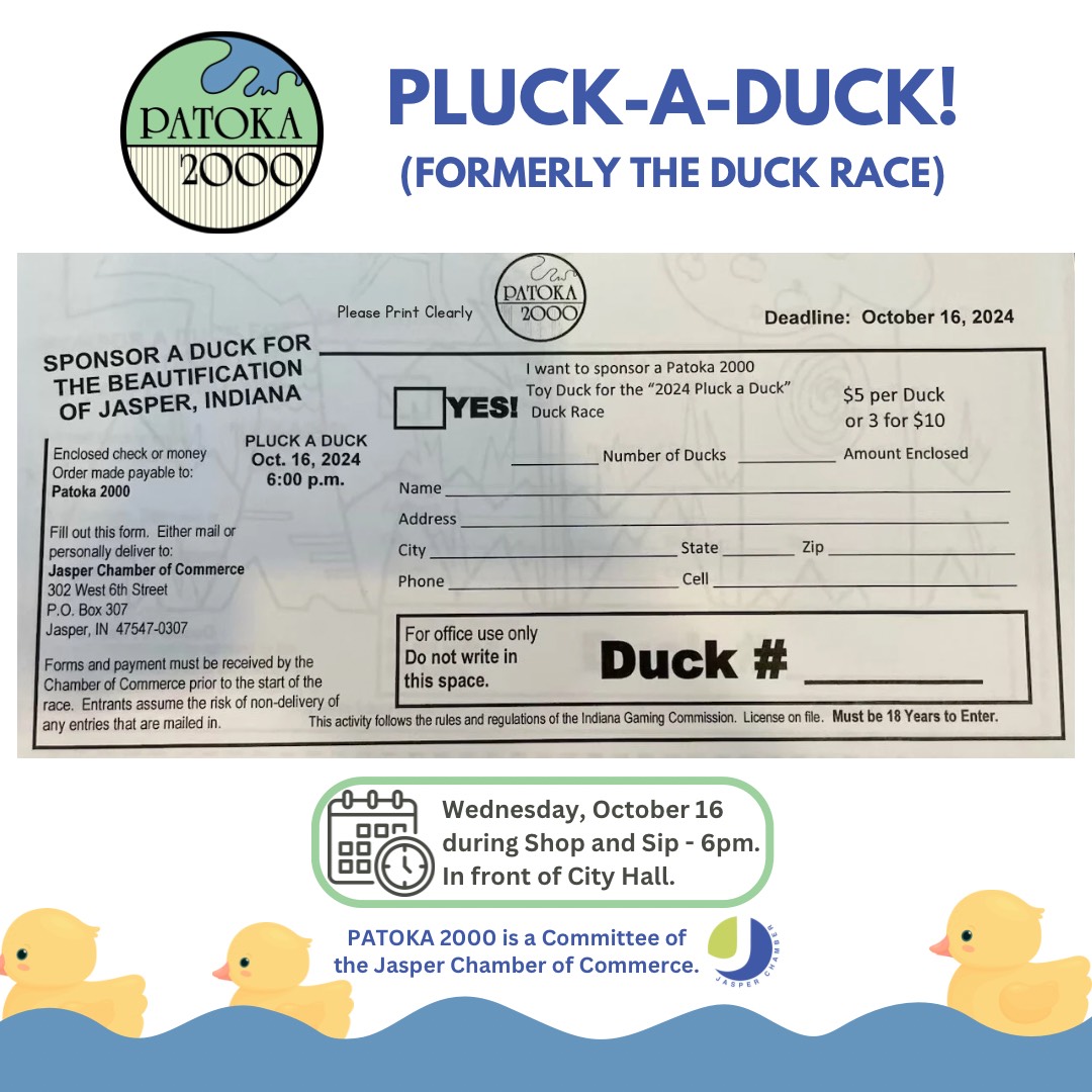 Pluck a Duck supports Patoka 2000 beautification efforts - Dubois ...