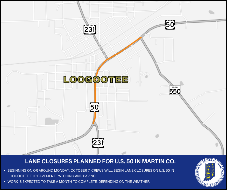 Lane closures planned for U.S. 50 in Loogootee - Dubois County Free ...