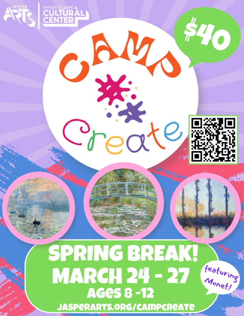 Jasper Arts to host Camp Create Spring Break 2025 - Dubois County Free ...