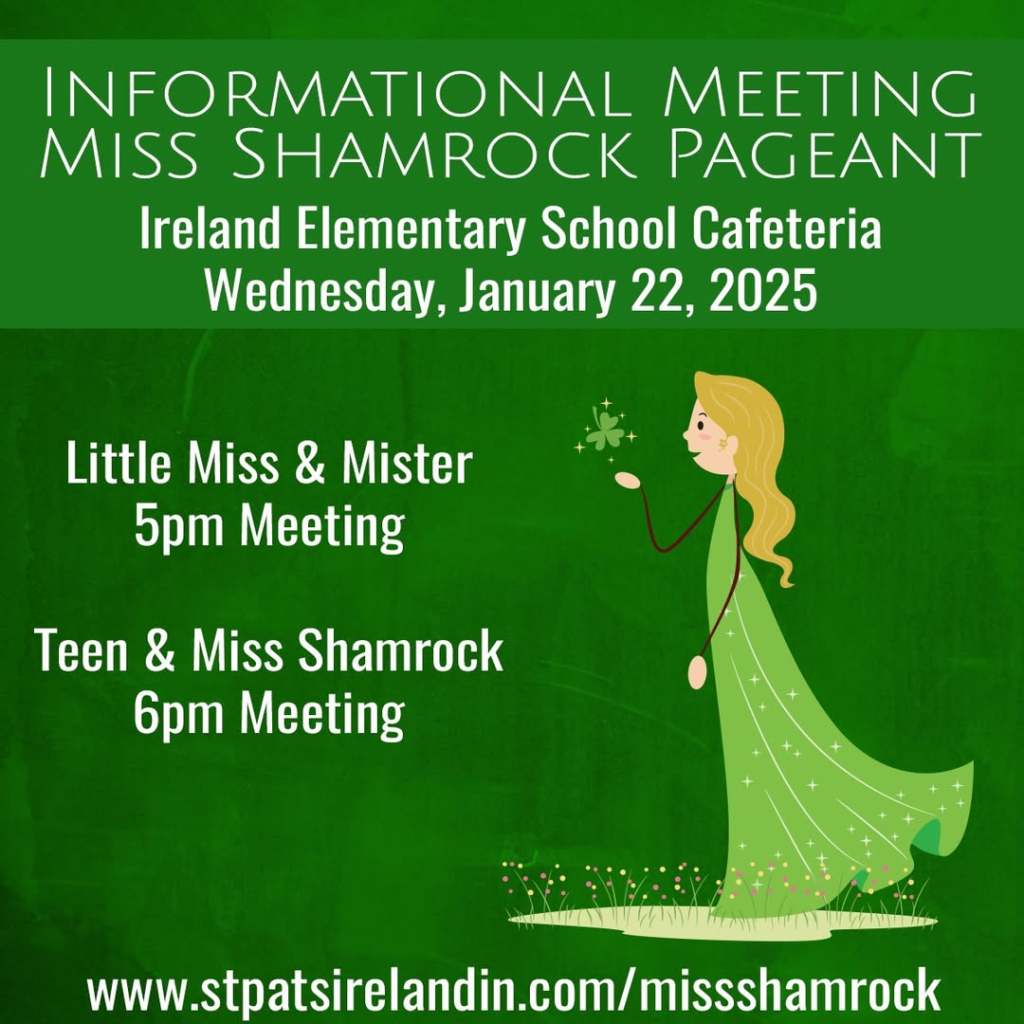 Miss Shamrock Pageant informational meeting Wed. Jan 22 - Dubois County ...