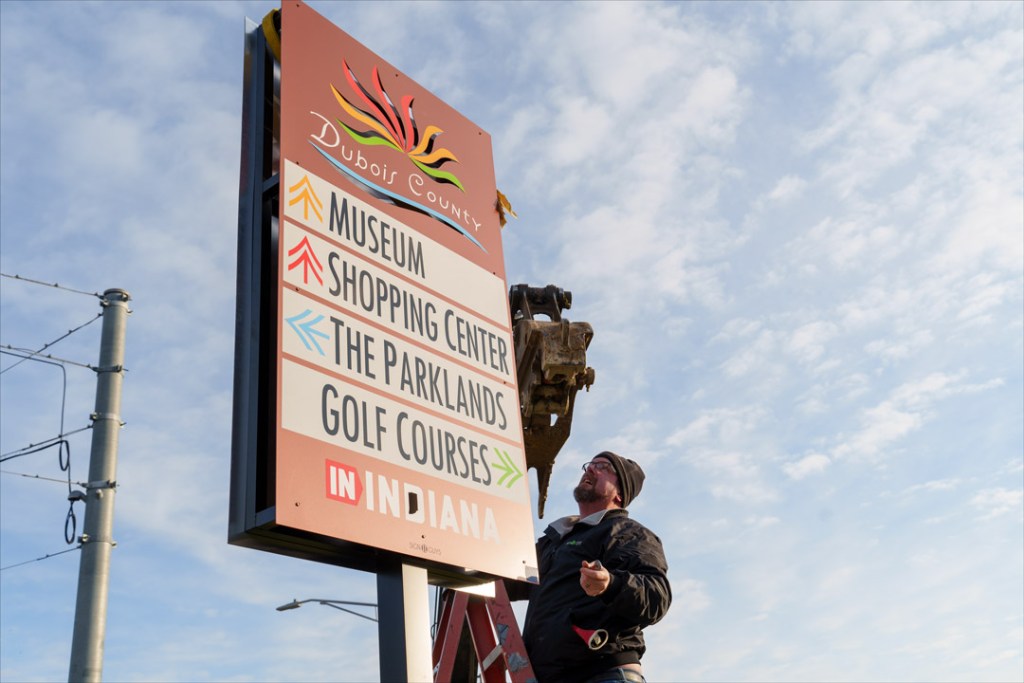 New wayfinding signs feature unique artistic visions of Dubois County ...