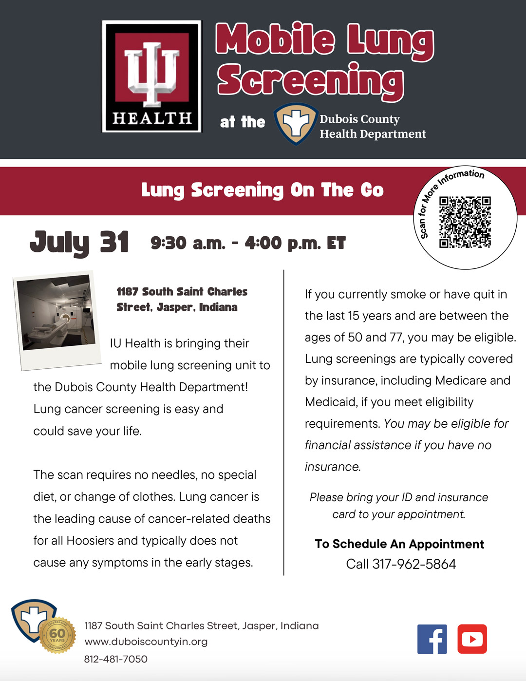 IU Health Mobile Lung Screening Unit coming to Dubois County - Dubois ...