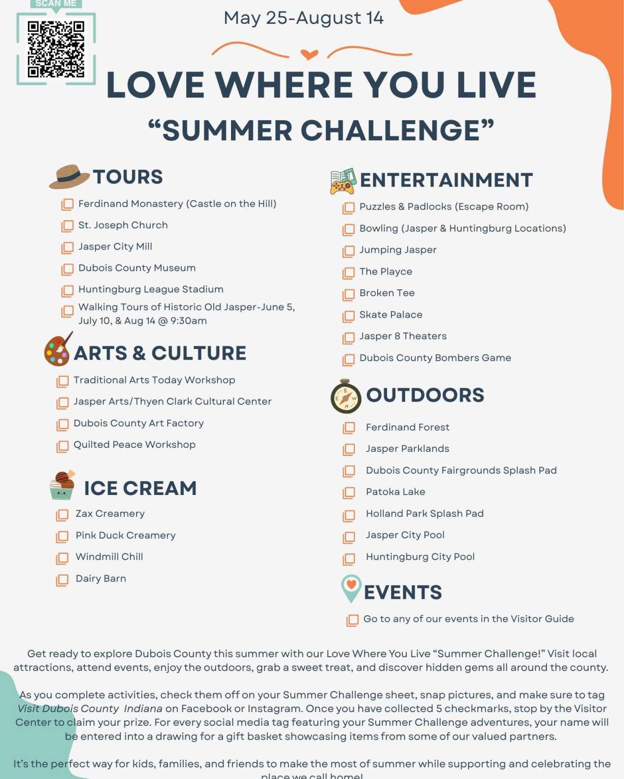 Visit Dubois County launches "Love Where You Live" Summer Challenge ...